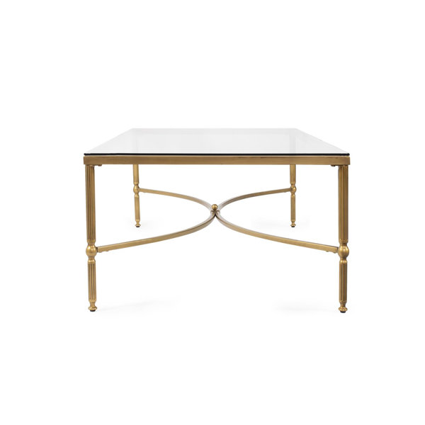 Howard Elliott Bonnifait Antique Gold Rectangular Coffee Table | Perigold